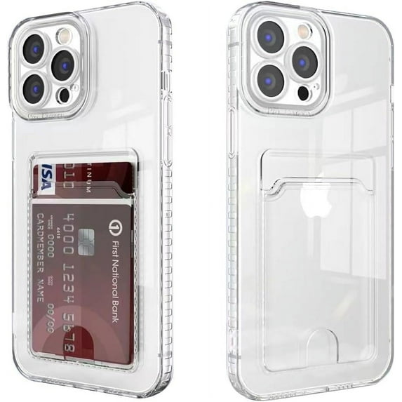 GUAJDE-Compatible with iPhone 12 Pro Max case with Card Holder, Clear ...