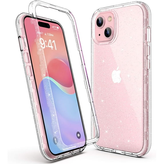 GUAJDE-Compatible with iPhone 15 Plus Case Glitter, Heavy Duty Dual ...