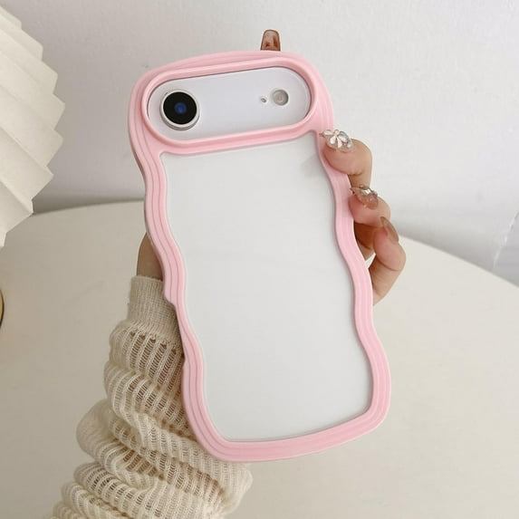GUAJDE-Compatible with iPhone Air Case, Cute Curly Wave Frame Clear ...