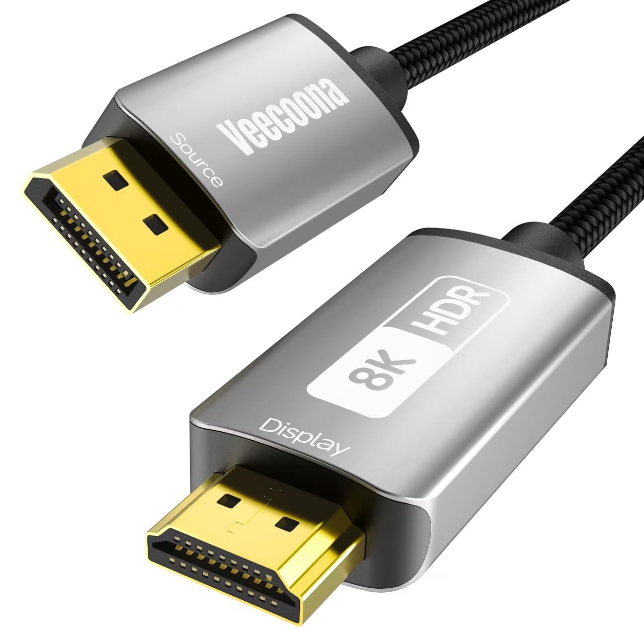 GUAJDE-DisplayPort 1.4 to HDMI 2.1 Cable - 10FT, with 8K@60Hz,4K@120Hz ...