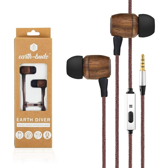 GUAJDE-Earth-Budz - Genuine Wood Earbuds, in-Ear Noise-Isolating ...