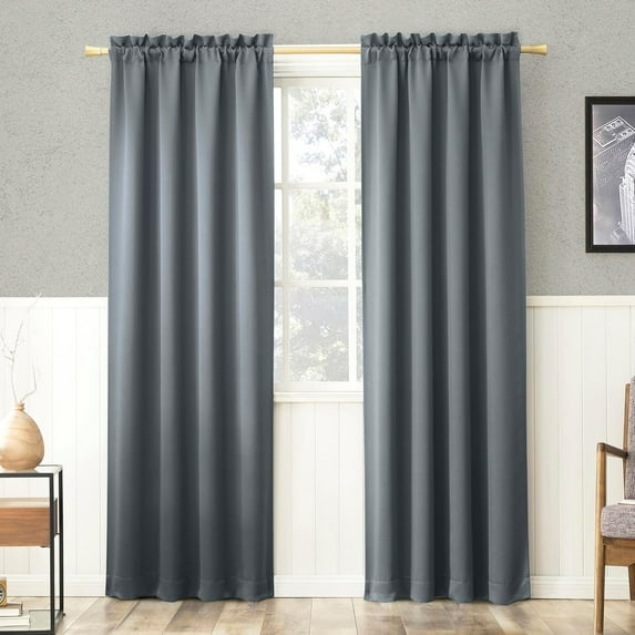 GUAJDE-Easton Energy Saving Blackout Rod Pocket Curtain Panel, Denim ...