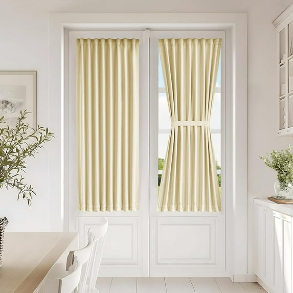 GUAJDE-French Door Curtains - Front Door Curtain Panel for Glass Window ...