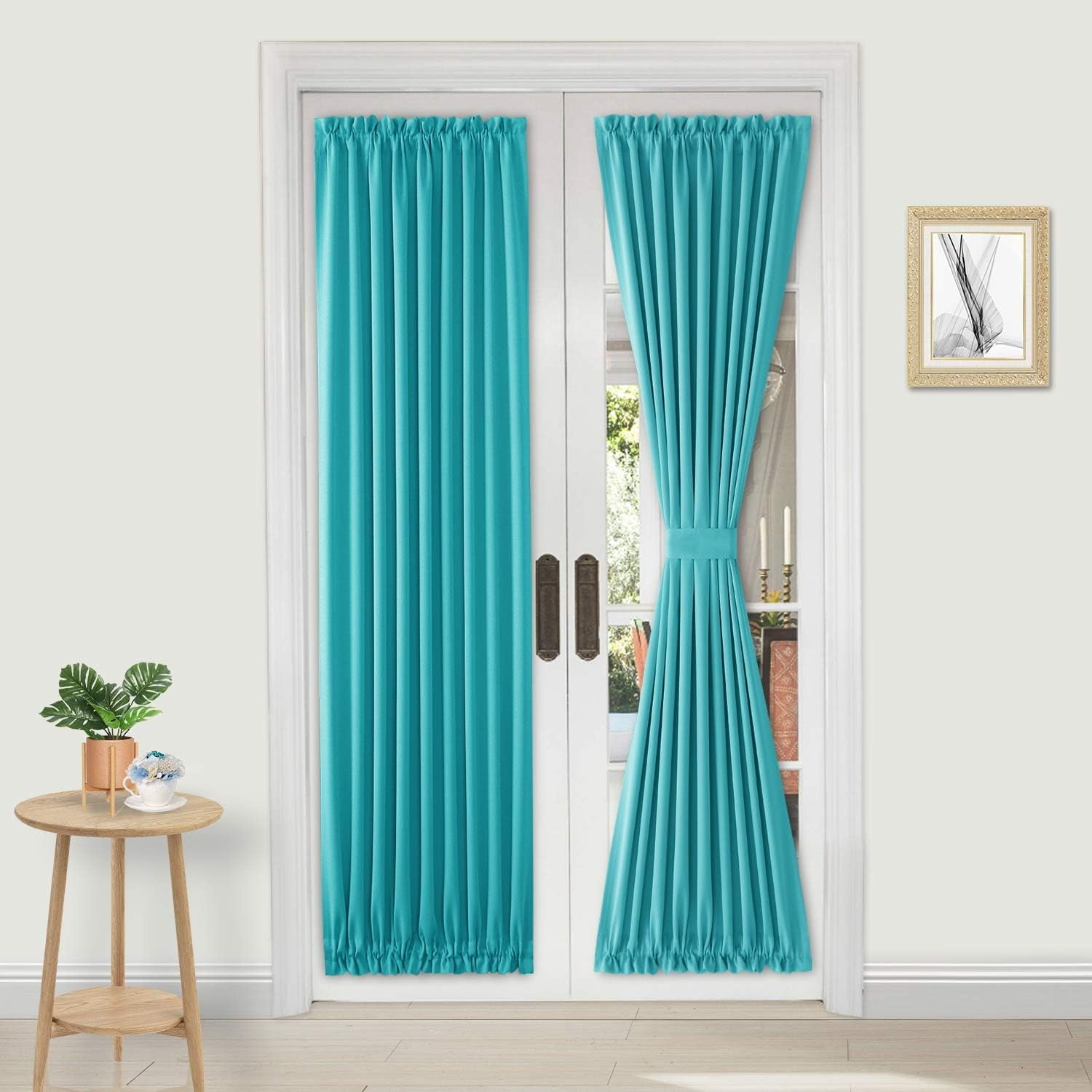GUAJDE-French Door Curtains \u2013 Rod Pocket Thermal Blackout Curtain ...