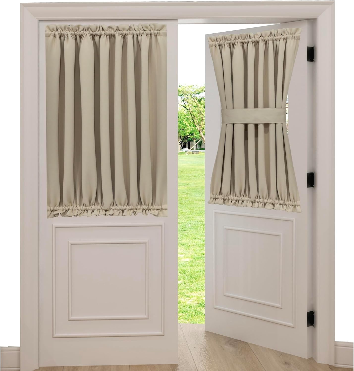 GUAJDE-Front Door Window Curtains Blackout French Door Curtain Side ...