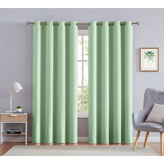 GUAJDE-Green Curtains for Living Room 96" Long Geometric Window Drapes ...