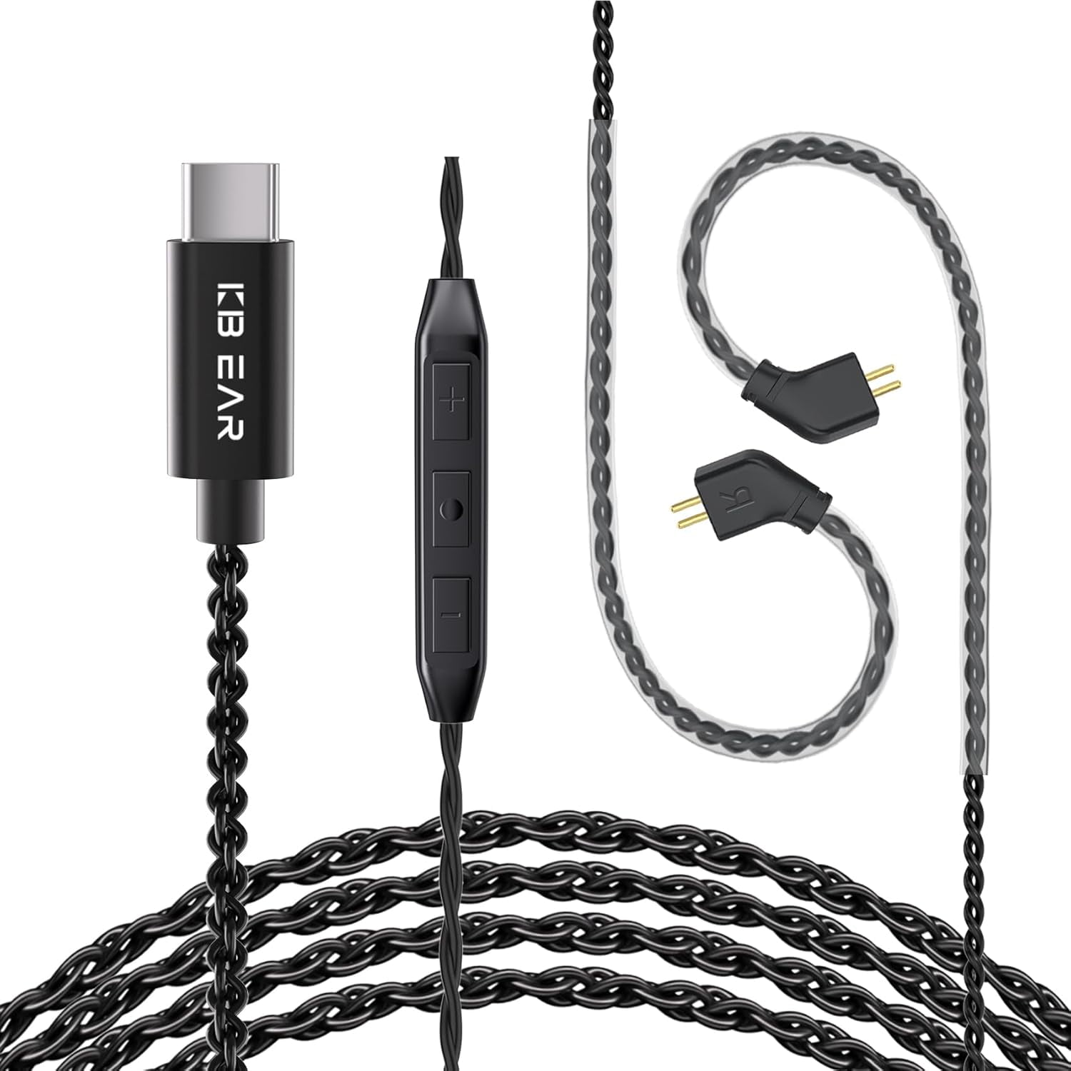 GUAJDE-KBEAR KS1 IEM Cable, Type-C USB C Earbuds Cable, KBEAR CX01 OFC ...