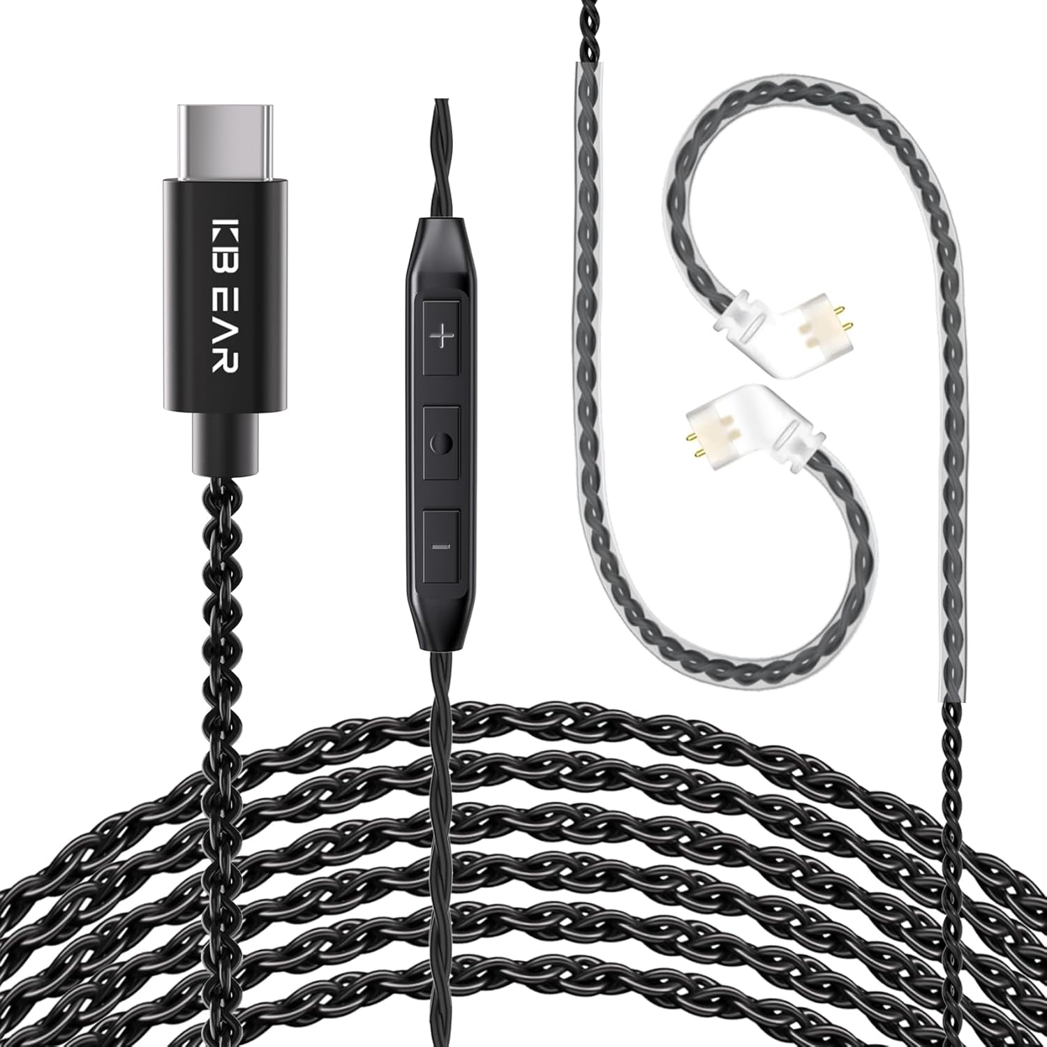 GUAJDE-KZ ZS10 Pro IEM Cable, 2 Meter Type-C USB C Earbuds Cable, KBEAR ...