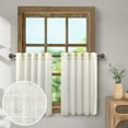 GUAJDE-Kitchen Curtains 24 Inch Length 2 Panel Back Tab Pocket Natural ...