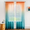 GUAJDE-Linen Textured Ombre Semi Sheer Curtains 96 Inches Long for ...