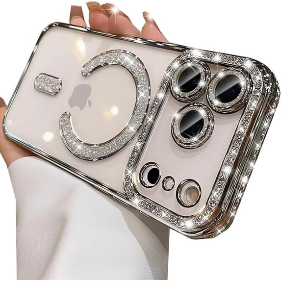 GUAJDE-Magnetic Clear Glitter Case for iPhone 17 Pro Max,[Compatible ...