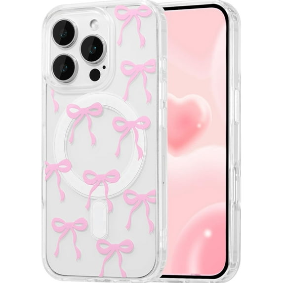 GUAJDE-Magnetic for iPhone 16 Pro Max Case, Bow Case Compatible with ...