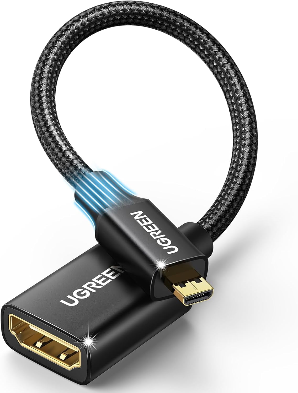 GUAJDE-Micro HDMI to HDMI Adapter, Micro HDMI to Female HDMI Aluminum ...