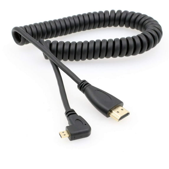 GUAJDE-Micro HDMI to HDMI HDTV Spiral Cable for DSLR Cell Phone Tablet ...
