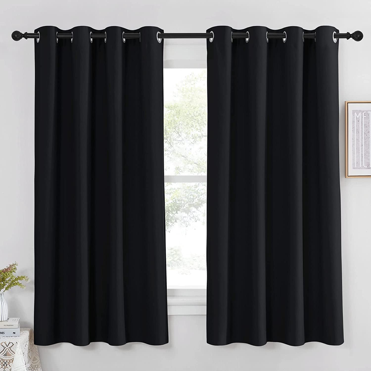 GUAJDE-Room Darkening White Curtain for Living Room - Grommet Thermal ...