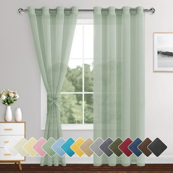 GUAJDE-Sheer Curtains for Bedroom, Light & Airy, Grommet Top Light ...