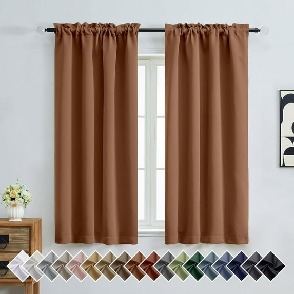 GUAJDE-Sun Baked Blackout Curtains for Bedroom 63 Inch Length 2 Panels ...
