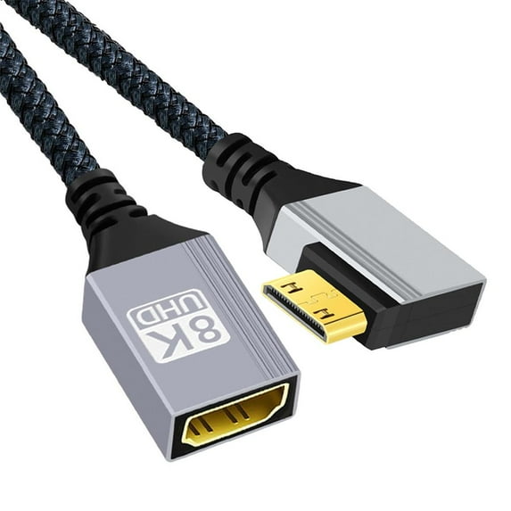 GUAJDE-Type-C Mini HDMI 2.1 8K Left Angled 90 Degree to HDMI Female ...