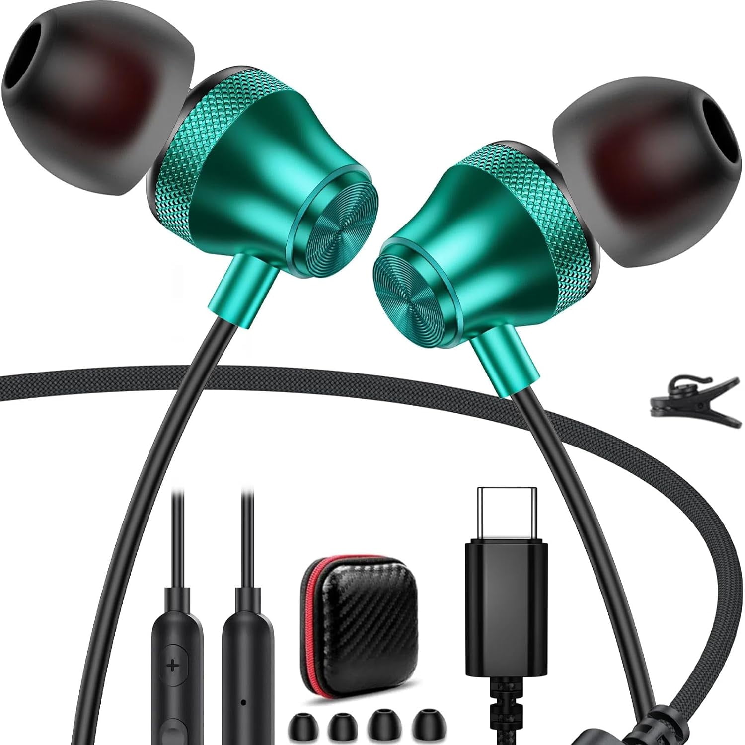 GUAJDE-USB C Headphones Type C Earbuds for iPhone 17 Pro Max 16e 16 15 ...