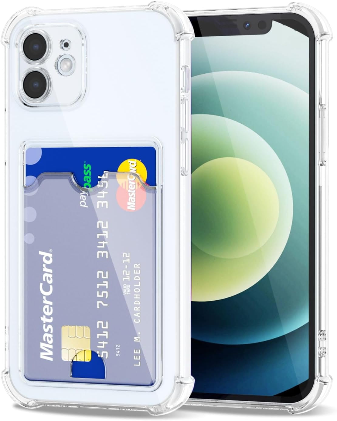 GUAJDE-for iPhone 12 Wallet Case with Card Holder, Cute Girly Clear ...