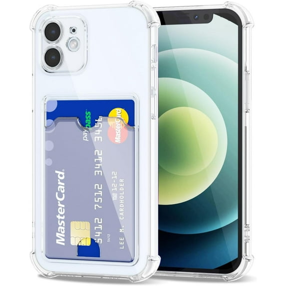 GUAJDE-for iPhone 12 Wallet Case with Card Holder, Cute Girly Clear ...