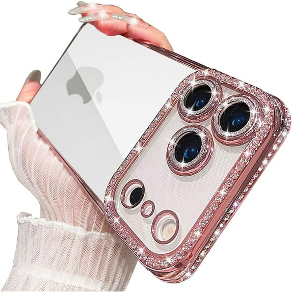 GUAJDE-for iPhone 17 Pro Case, Cute Clear Glitter Bling Diamond ...
