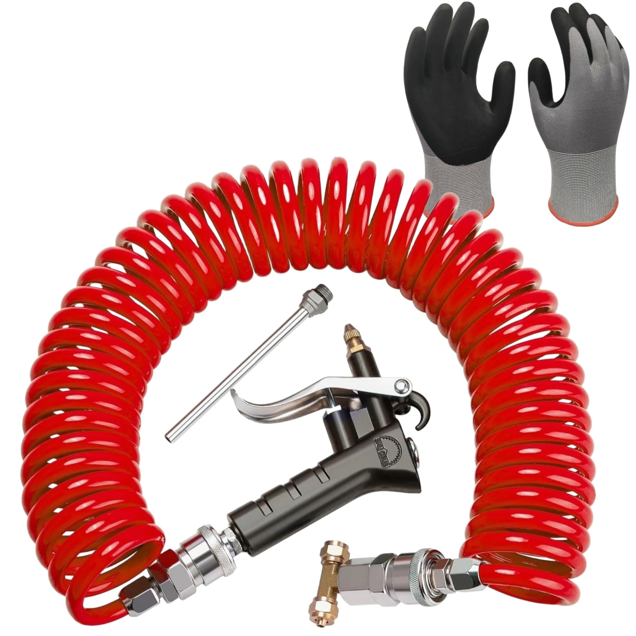 GUAND Air Blower Gun with 23FT Hose & 2 Nozzles, Heavy Duty Compressed ...