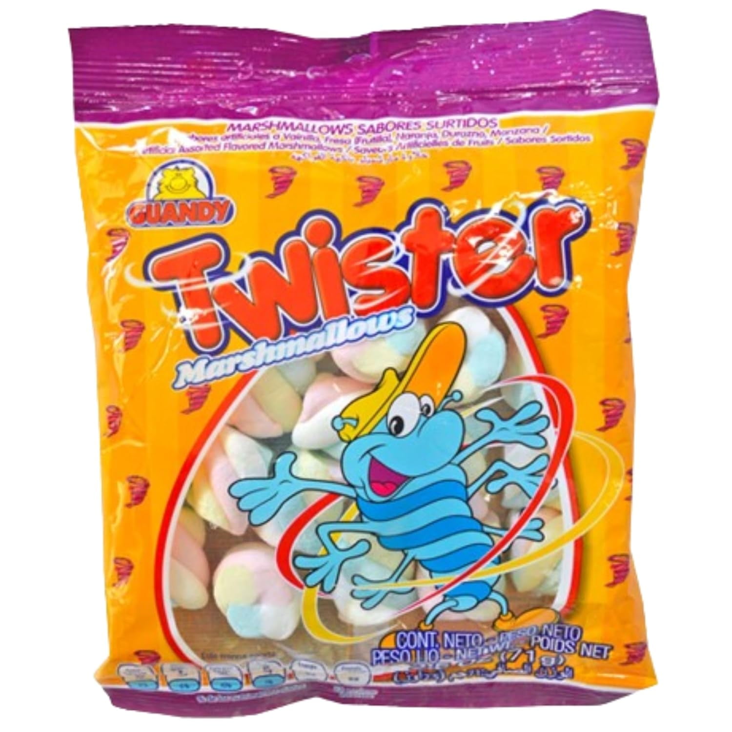GUANDY Twister Marshmallows, Fruity Flavor, 2.5 Oz., Convenient Pack ...