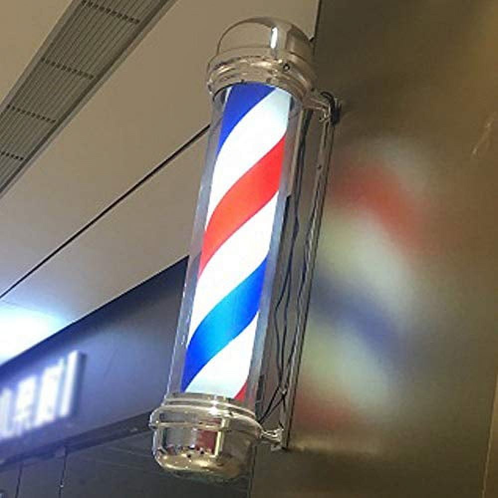 GUANG Barber LED Pole Light, 28Inch Waterproof Rotating Red White Blue ...