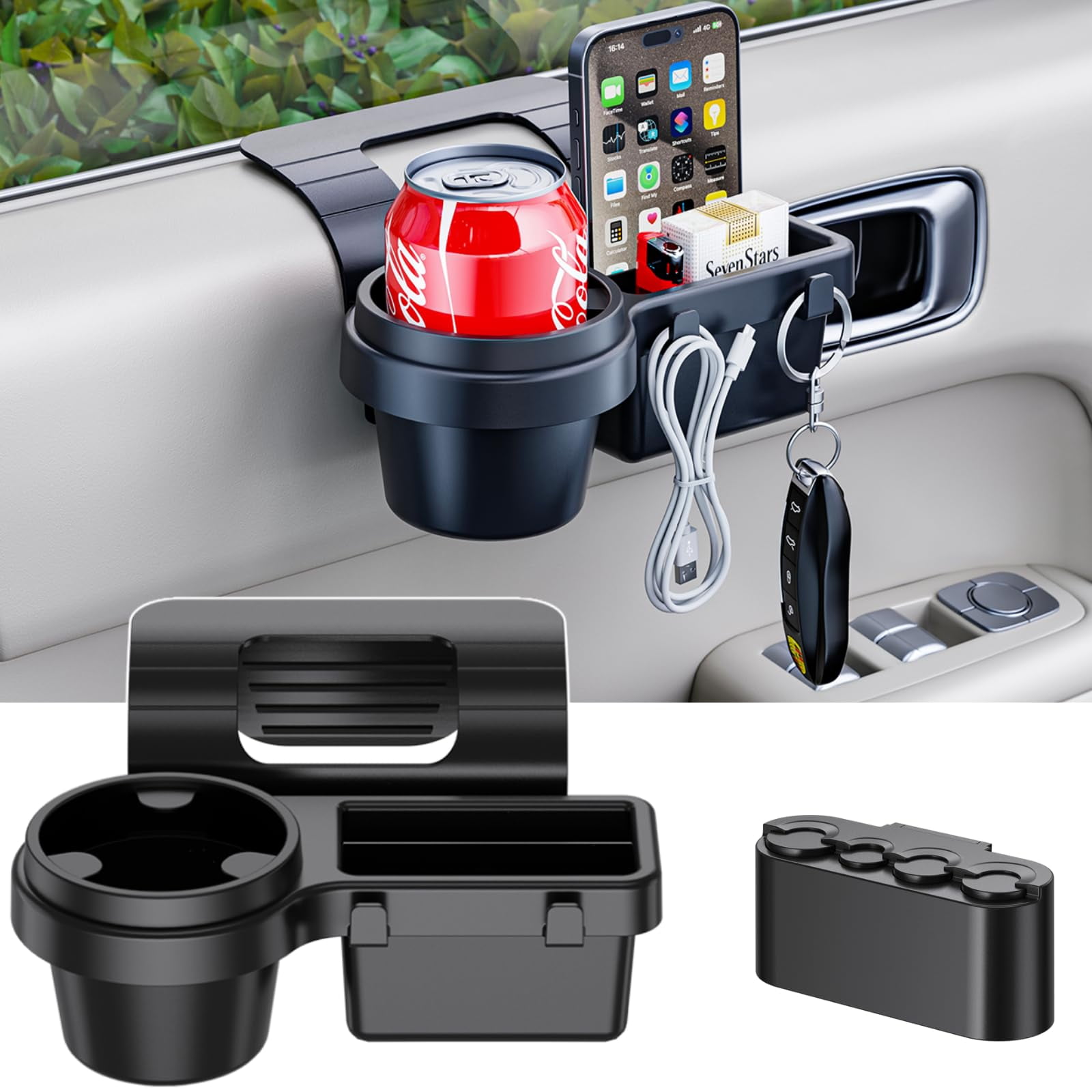 GUANGHUI Extra Hanging Car Door Window Cup Holder with Storage ...