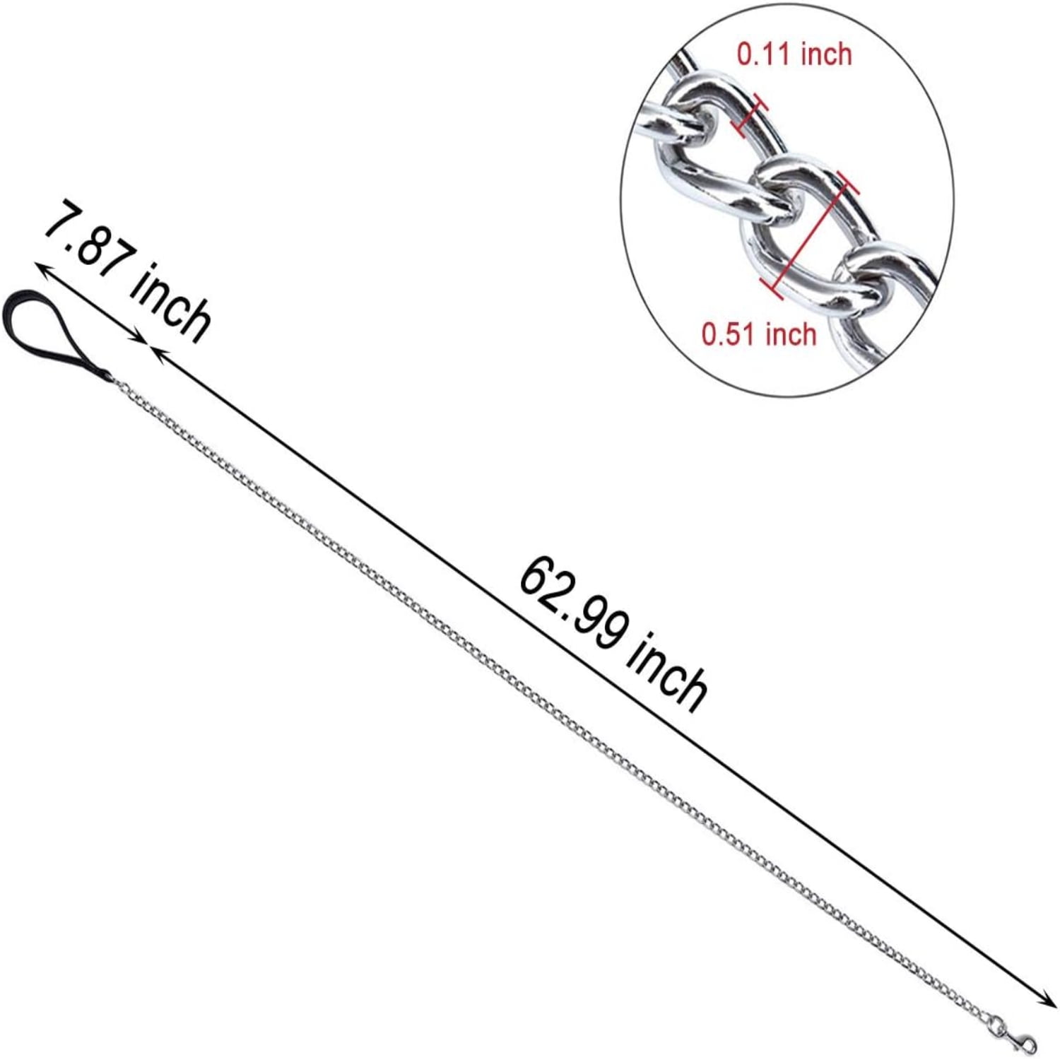 GUANGZWTLI Sturdy Metal Dog Leash with Integrated Collar Heavy Duty 4ft ...