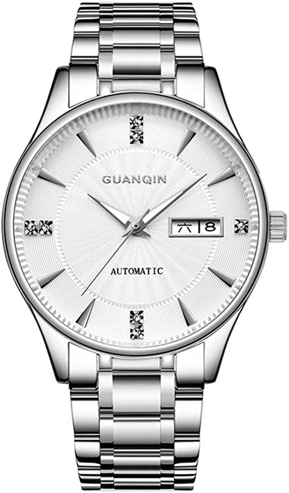 GUANQIN Men Analog Fashion Automatic Self-Winding Mechanical Stainless ...