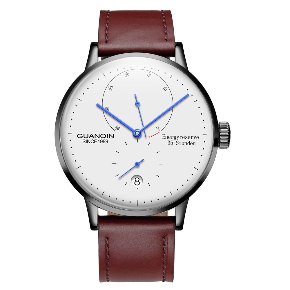 GUANQIN Men Calendar Energy Reserve Analog Automatic Self-winding ...