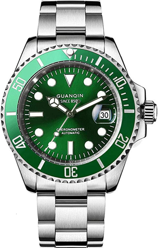GUANQIN Men Date Luminous Analog Japanese Automatic Self Winding ...