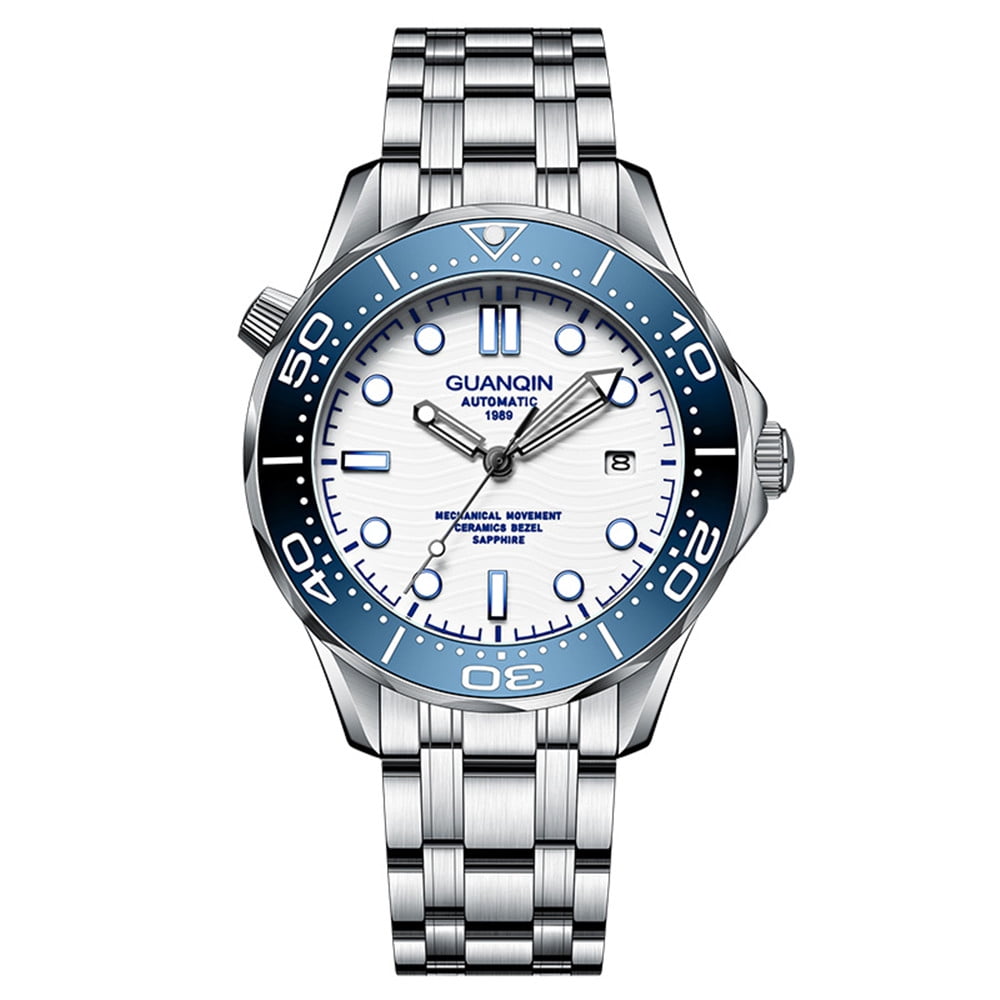 GUANQIN Men Japan Mechanical Movement Vintage Wristwatch Stainless ...