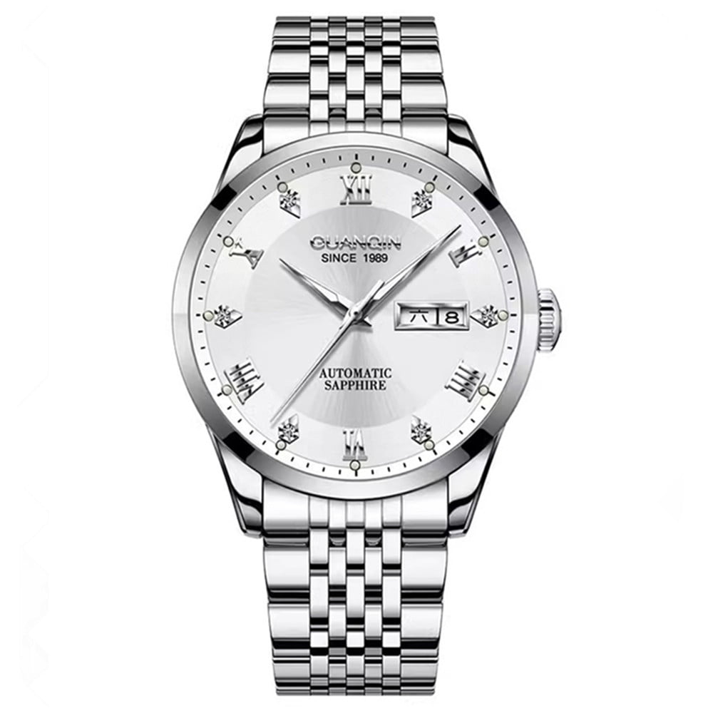 GUANQIN Men Rhinestone Calendar Week Multifunctional Vintage Wristwatch ...