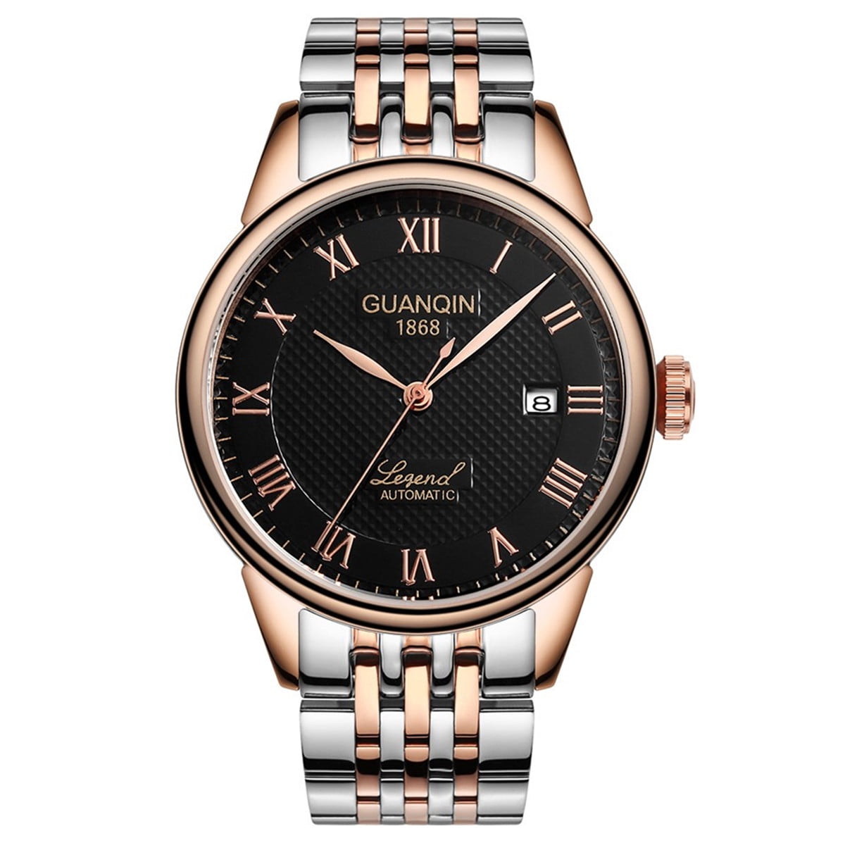 GUANQIN Men Vintage Clock Analog Automatic Self-Winding Mechanical ...