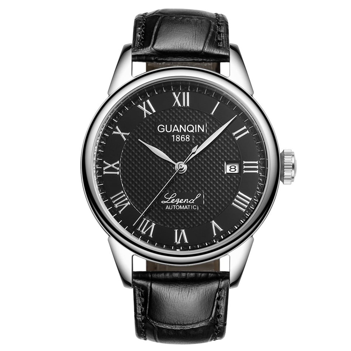 GUANQIN Men Vintage Clock Analog Automatic Self-Winding Mechanical ...
