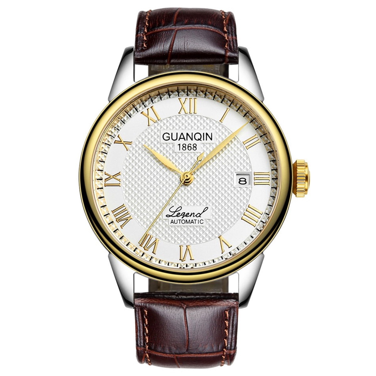 GUANQIN Men Vintage Clock Analog Automatic Self-Winding Mechanical ...