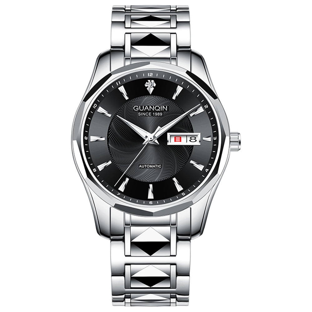 GUANQIN Men Women Calendar Week Rhinestone Vintage Japanese Automatic ...