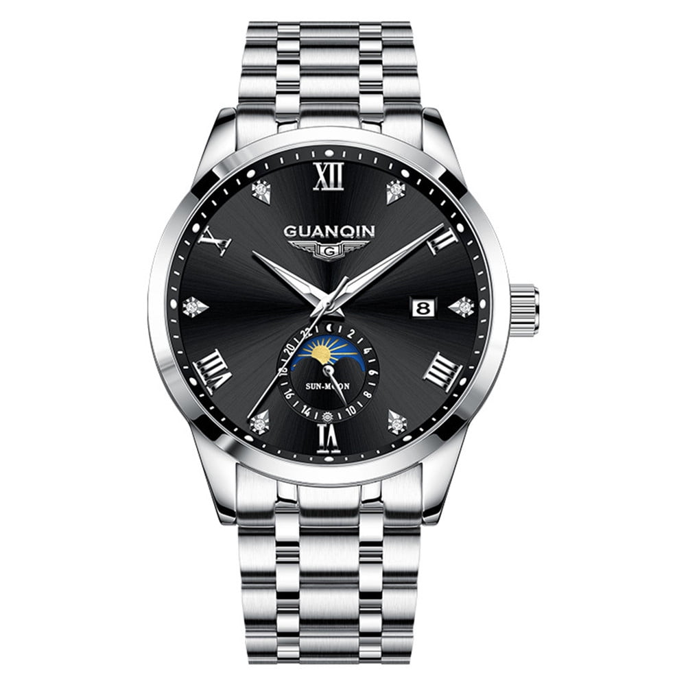 GUANQIN Vintage Diamond Dial Automatic Self-Winding Mechanical Men ...