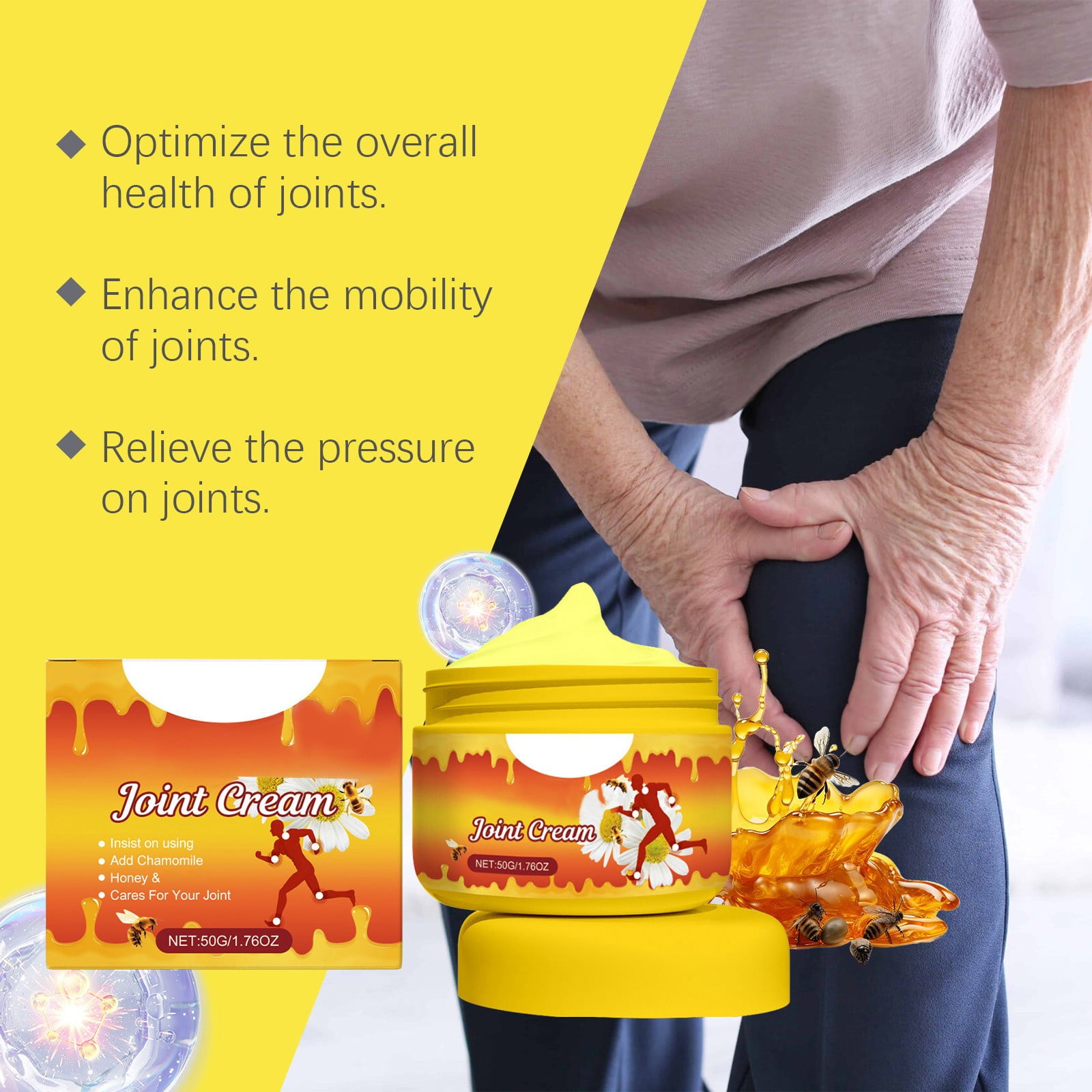 GUANSE Bee Joint Soothing Cream Nourishes Bones Soothe Hand And Foot Joints Joint Pain And ...