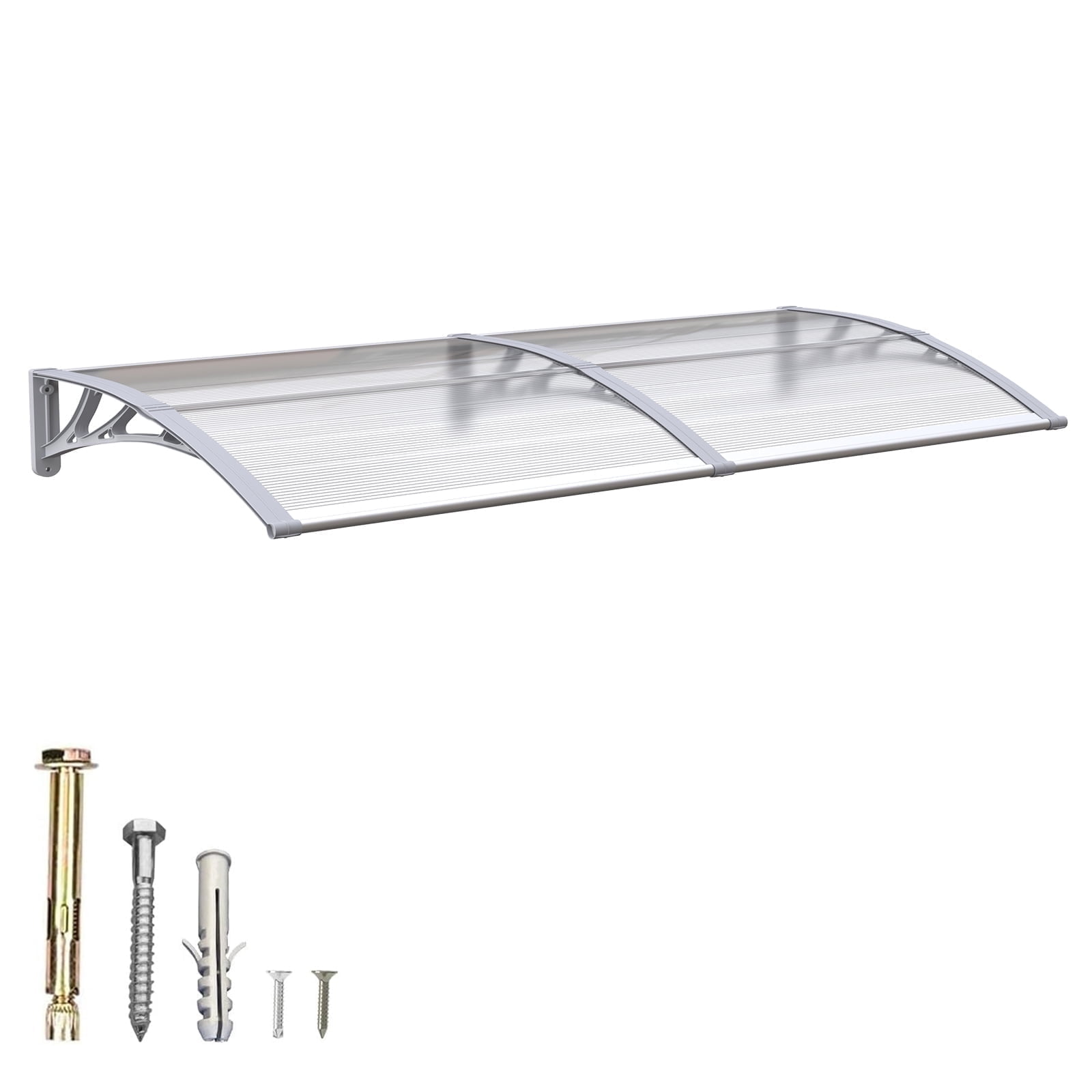 GUANSU-CN Polycarbonate Awning (ABS Frame) - Clear Panel with Gray ...