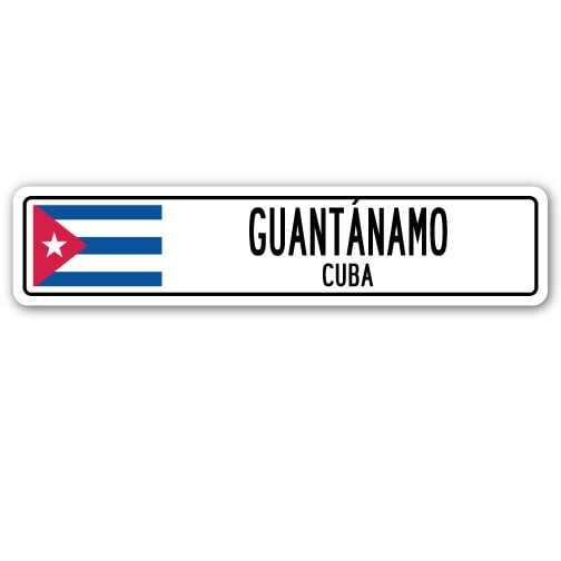 GUANTONAMO CUBA Aluminum Street Sign Cuban flag city country road wall ...