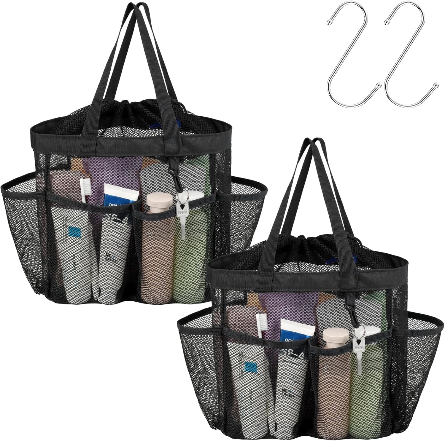 GUCADS-Mesh Shower Caddy Portable with Drawstring - Upgrade Deeper 7 ...