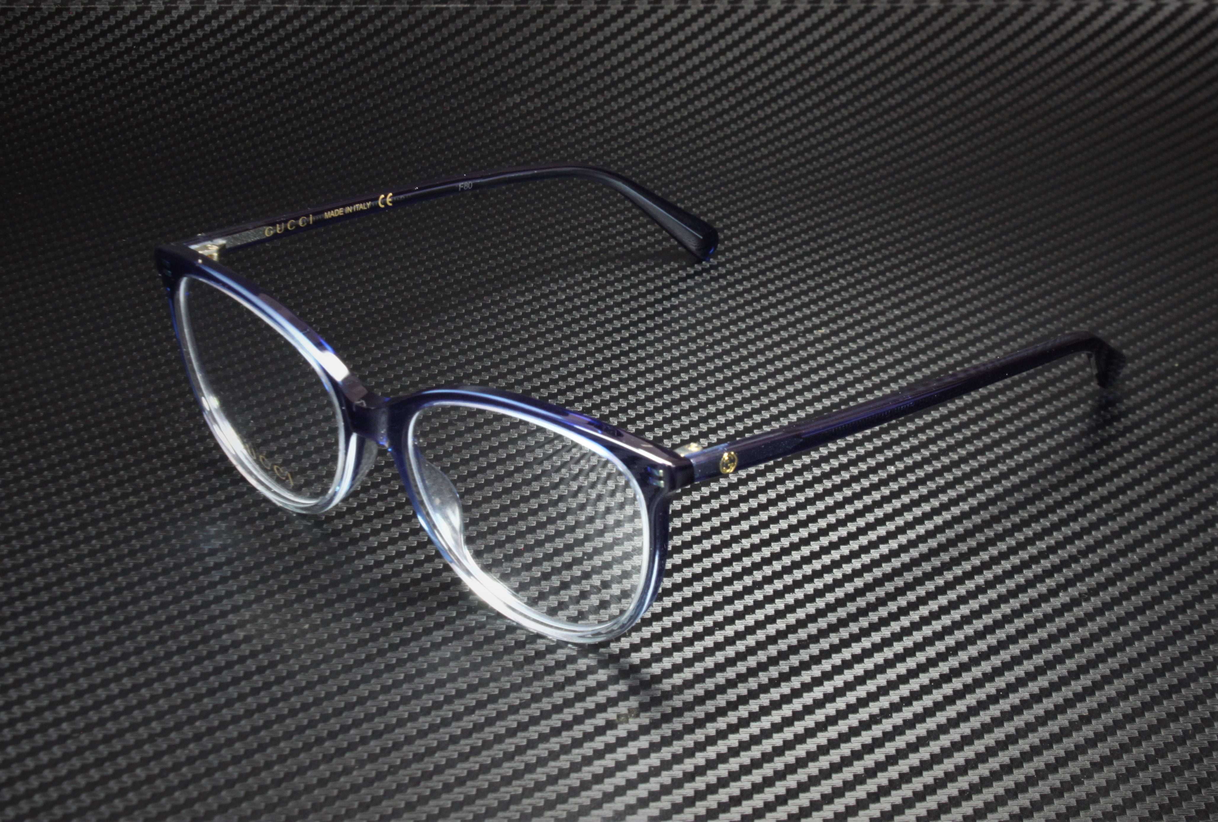 GUCCI GG0550O 004 Cat Eye Blue Transparent Blue Demo Lens 51m Women's ...