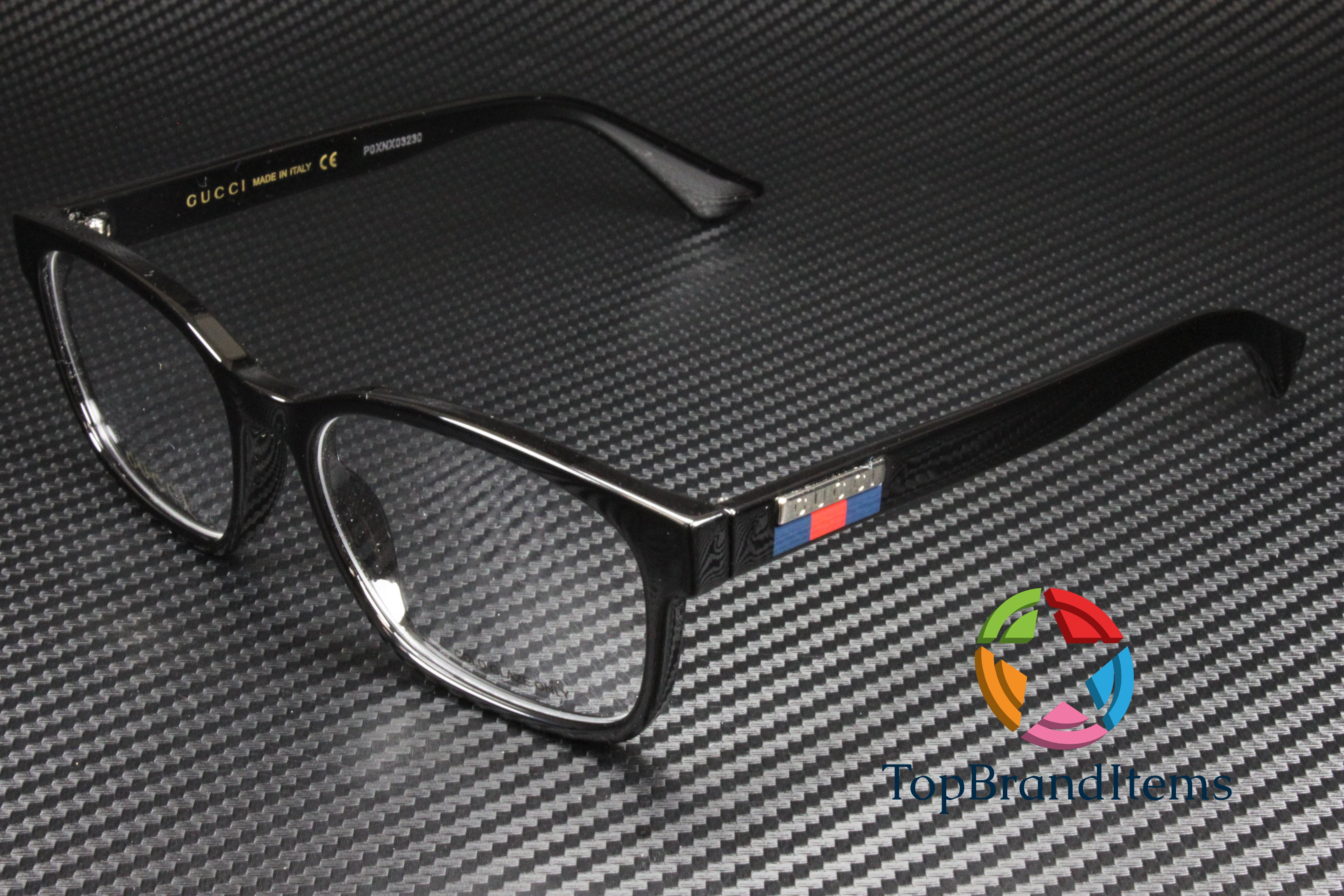 GUCCI GG0749O 004 Rectangular Black Shiny Demo Lens 55 mm Men's ...