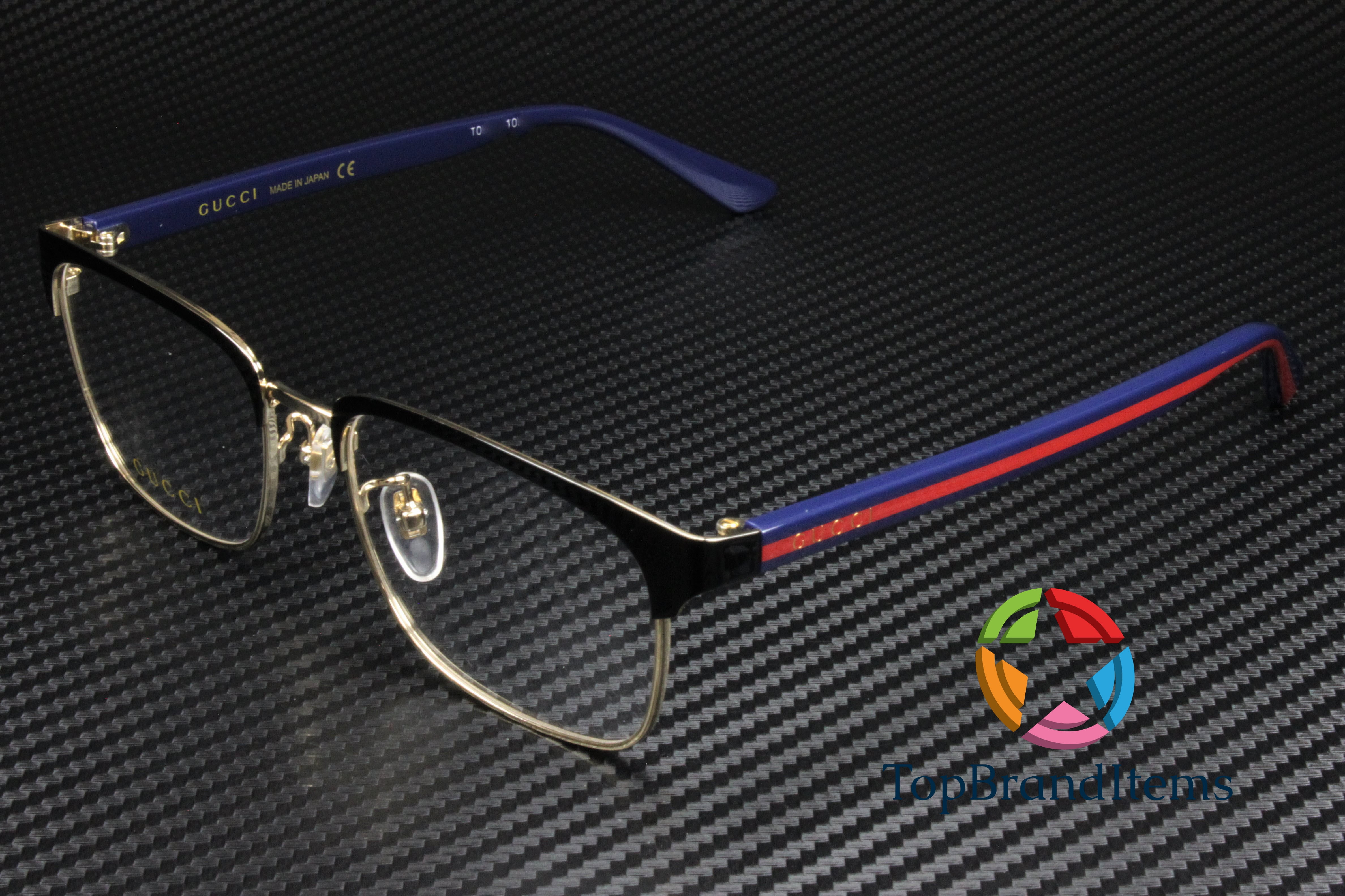 Gucci Men's Eyeglasses, GG0934OA 002 Rectangular Frame, Black Blue with ...