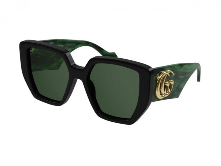 Gucci - GG0956S 001 Luxury Woman's Sunglasses, Black/Green, Eyewear for ...