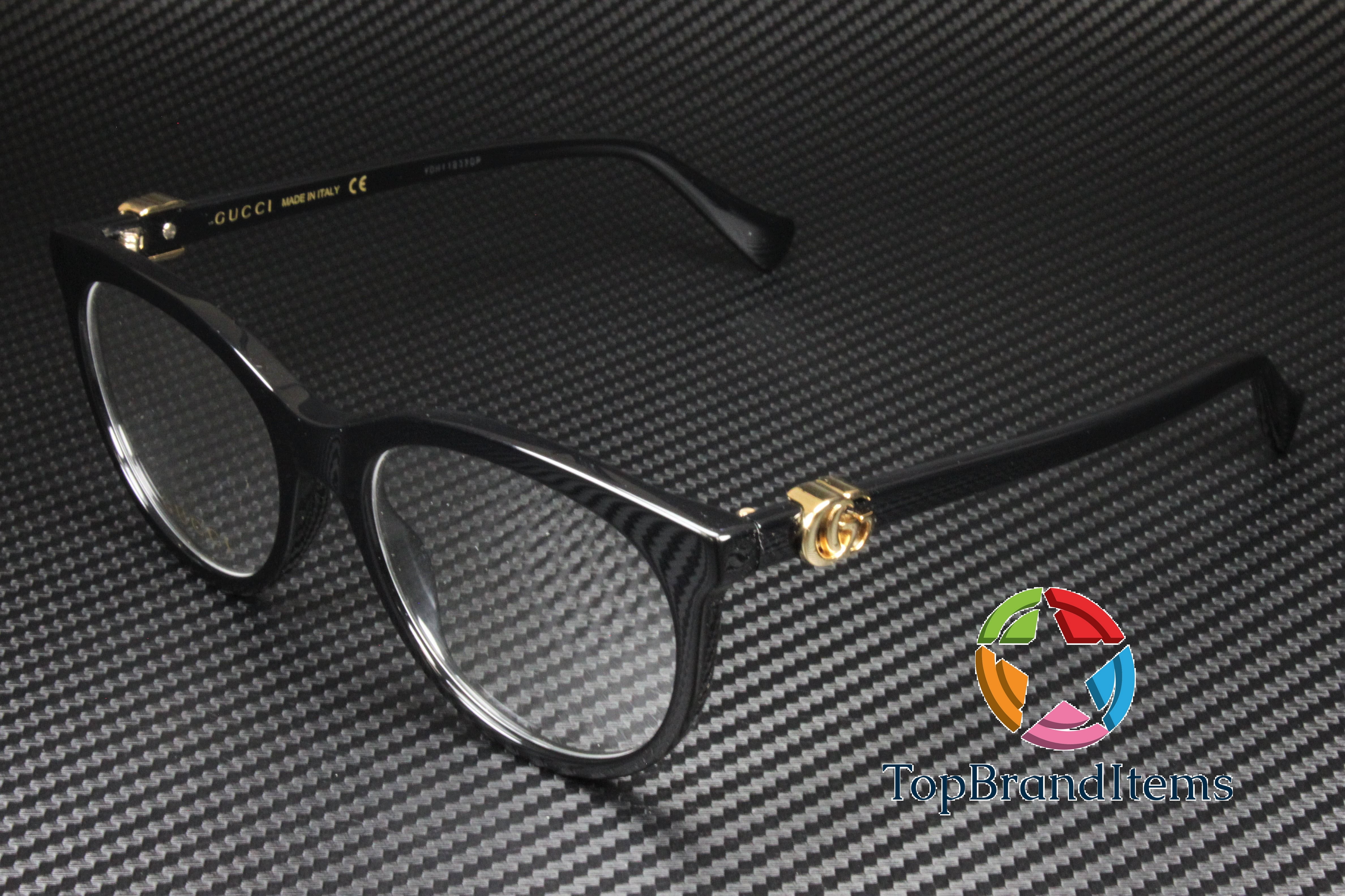 GUCCI GG1074O 004 Cat Eye Black Shiny Demo Lens 53 mm Women's ...